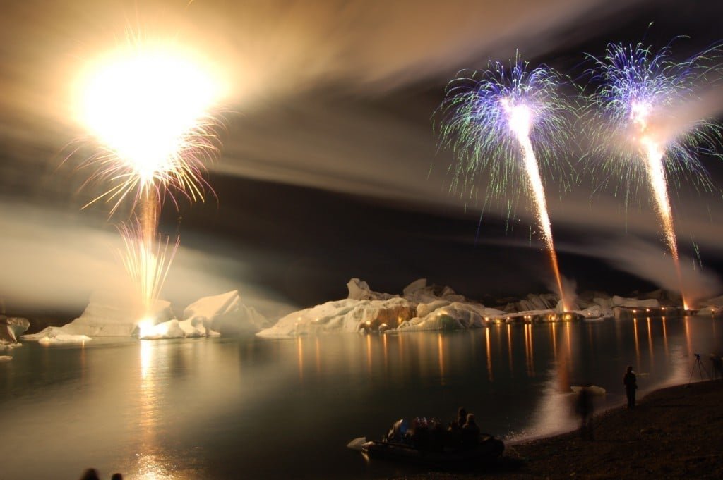 Fireworks at the Glacier lagoon | Visit South Iceland